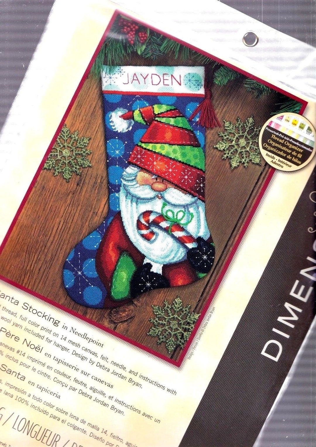 DIY Dimensions Sweet Santa Candy Cane Christmas Needlepoint Stocking ...