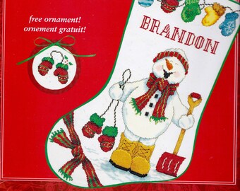 DIY Dimensions Winter Friends Snowman Counted Cross Stitch Stocking Kit ...