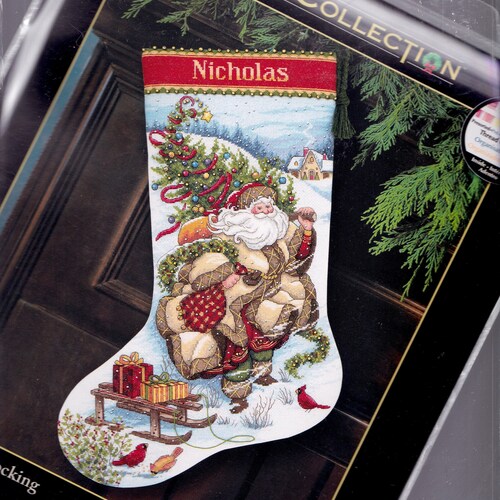 Сhristmas Stocking Christmas Tree Counted Cross-stitch Kit - Etsy