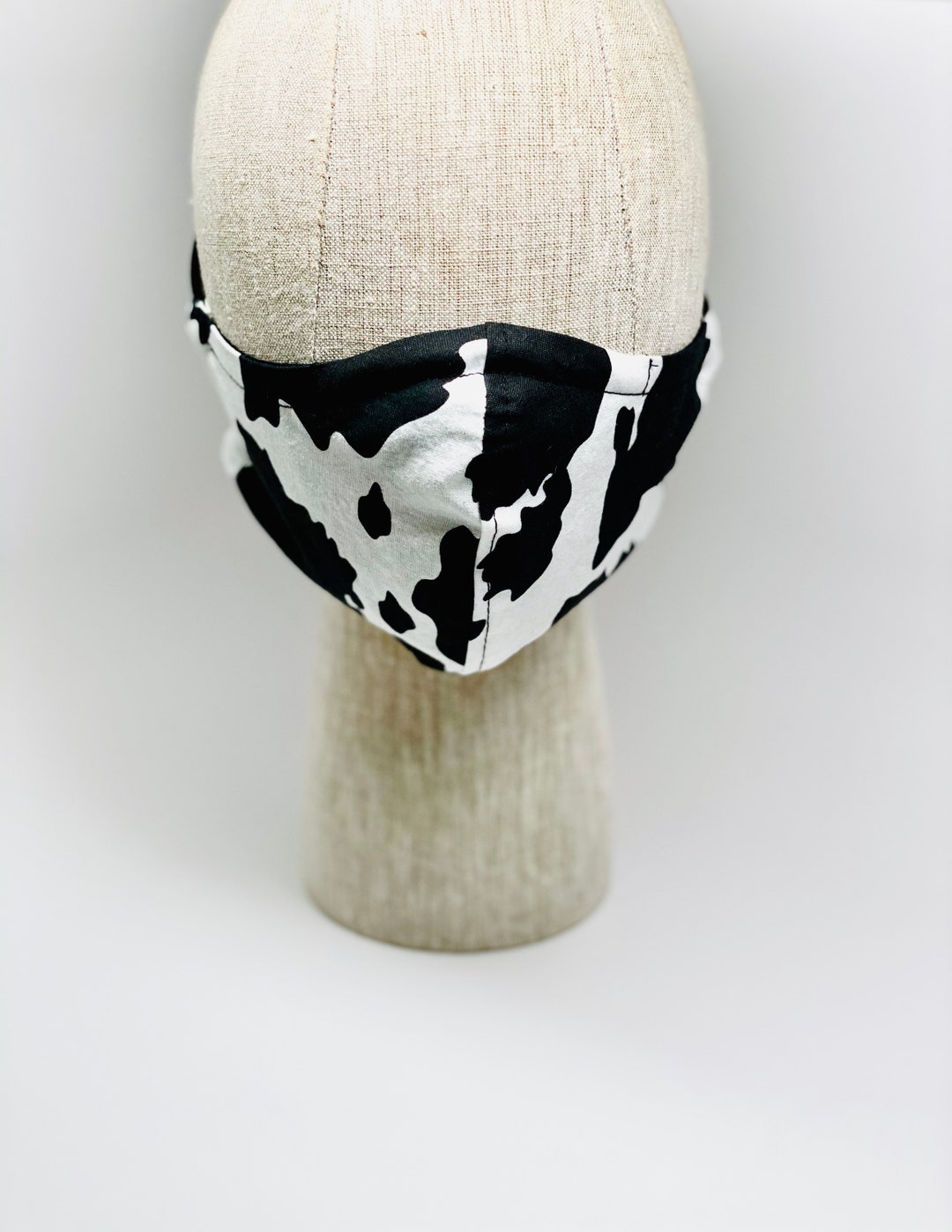 Cow Print, Face Mask XS/S/M/L, 100% Cotton, With Opening for Filter ...