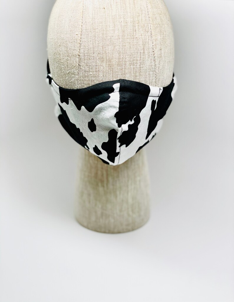Cow Print Face Mask XS/S/M/L 100% Cotton With Opening for - Etsy