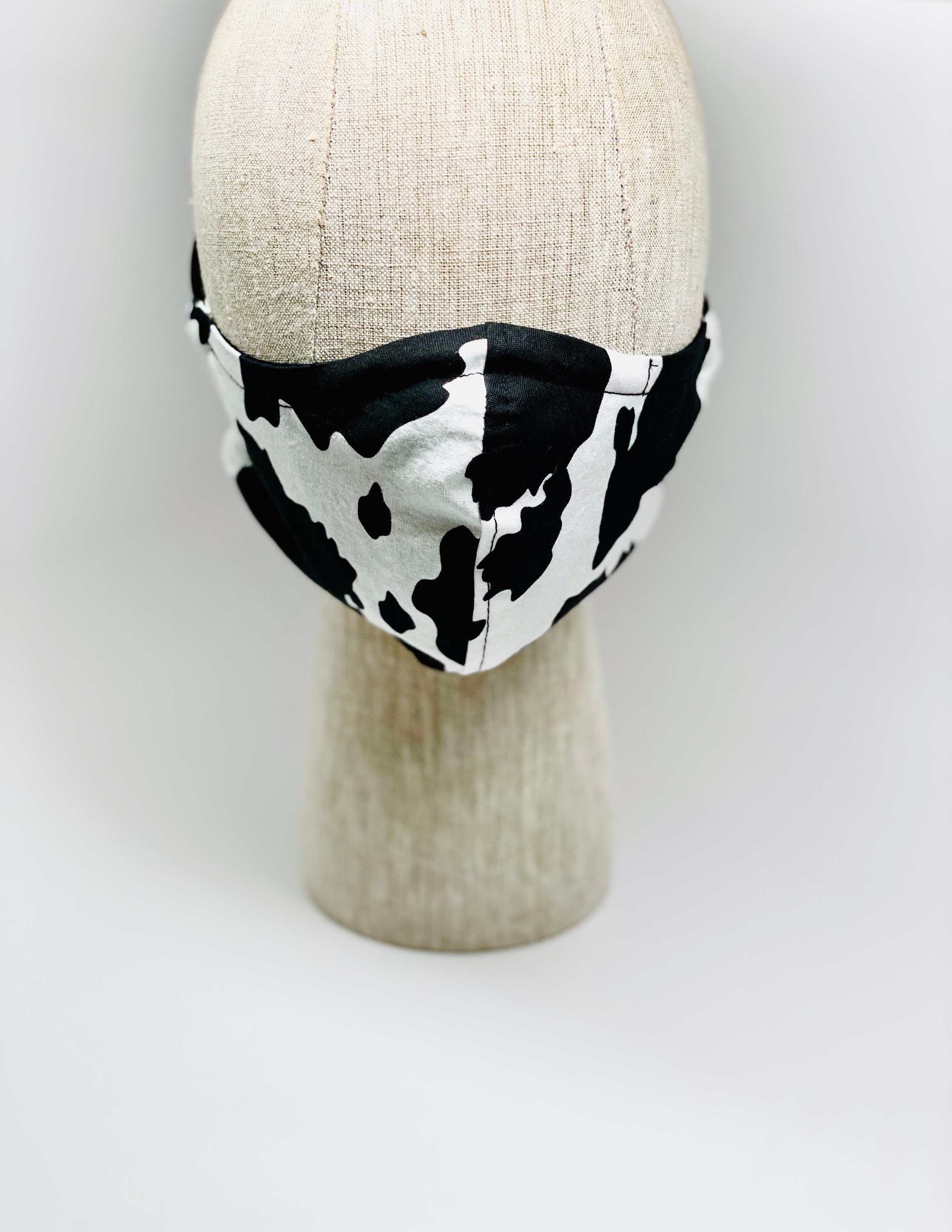 Cow Print Face Mask XS/S/M/L 100% Cotton With Opening for - Etsy