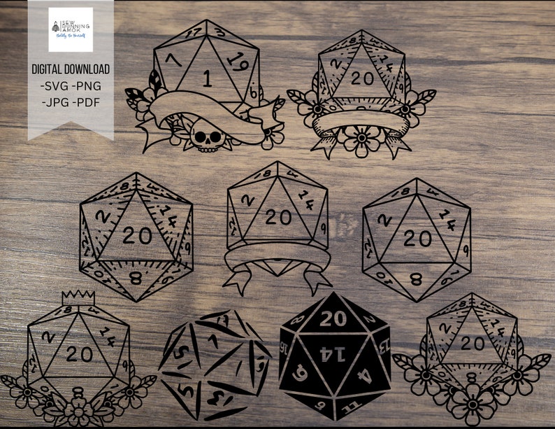 D20 Dice Digital Download, DND Shirt, Matching, Gift Ideas, Nerdy ...