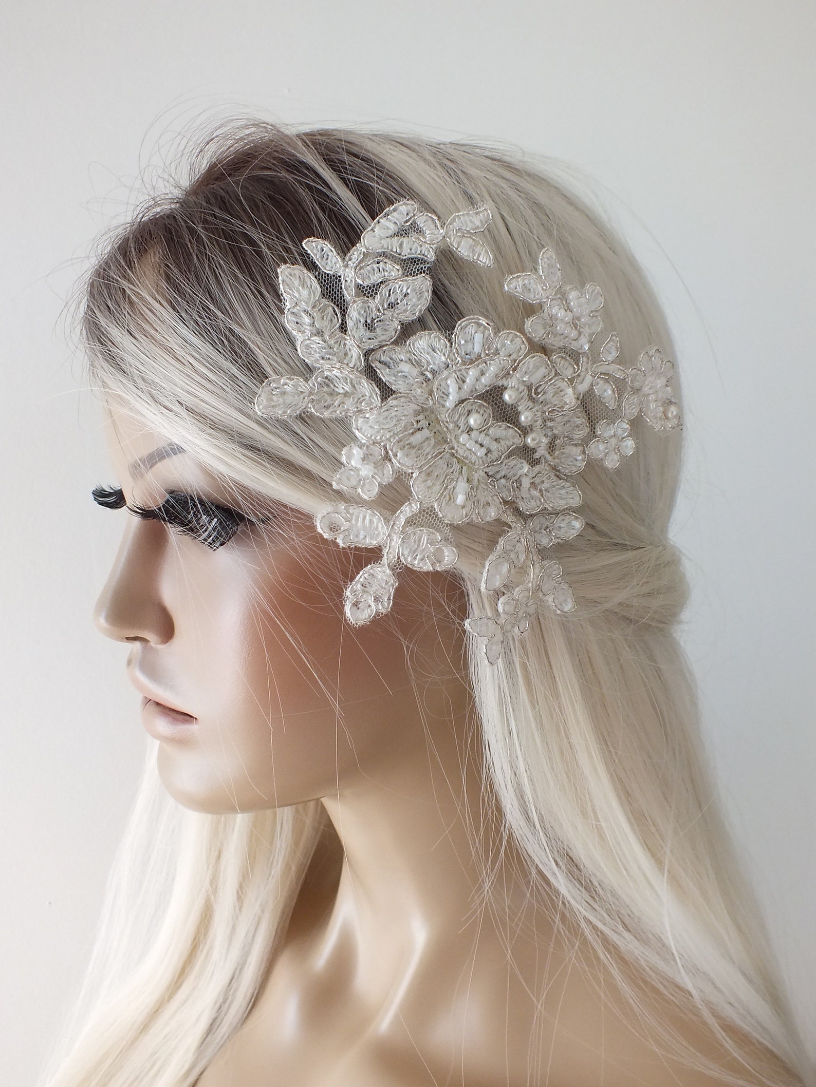 Bridal Lace Hair Comb Bridal Hairpiece Lace Headpiece - Etsy