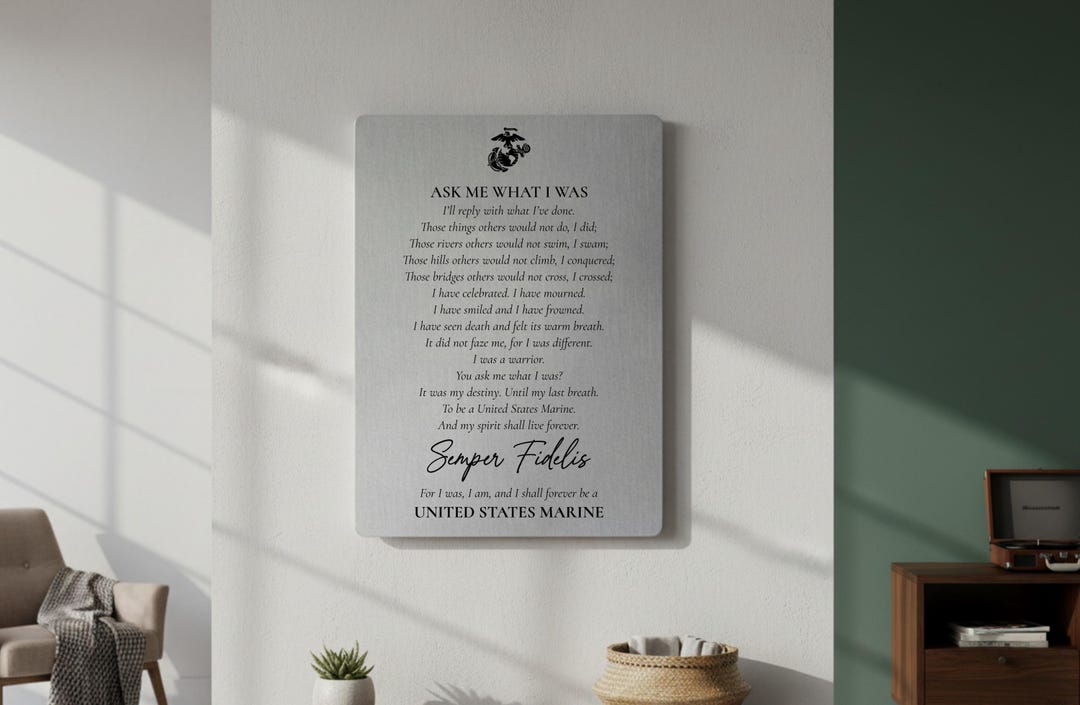 USMC Veteran Wall Sign, Marine Corps Gift, Aluminum Metal Print, Eagle ...