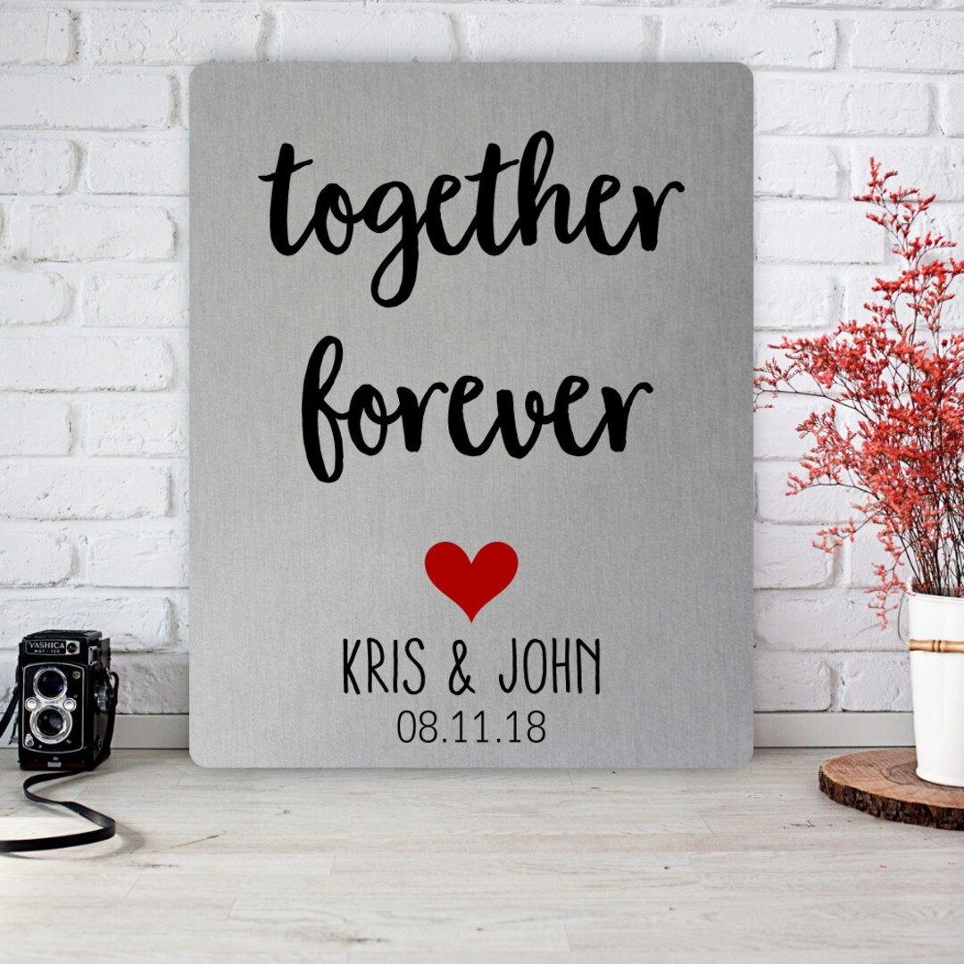 Together Forever Tin Gift Personalized Wall Sign Wedding - Etsy