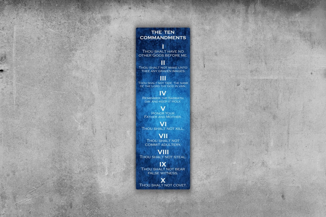 Ten Commandments Metal Wall Art: Sapphire Blue Scripture, Pastor Gift ...