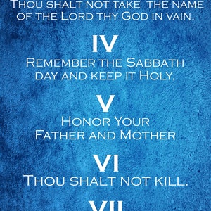 Ten Commandments Metal Wall Art: Sapphire Blue Scripture - Etsy