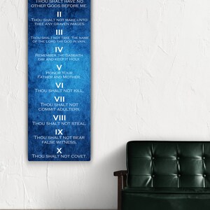 Ten Commandments Metal Wall Art: Sapphire Blue Scripture - Etsy
