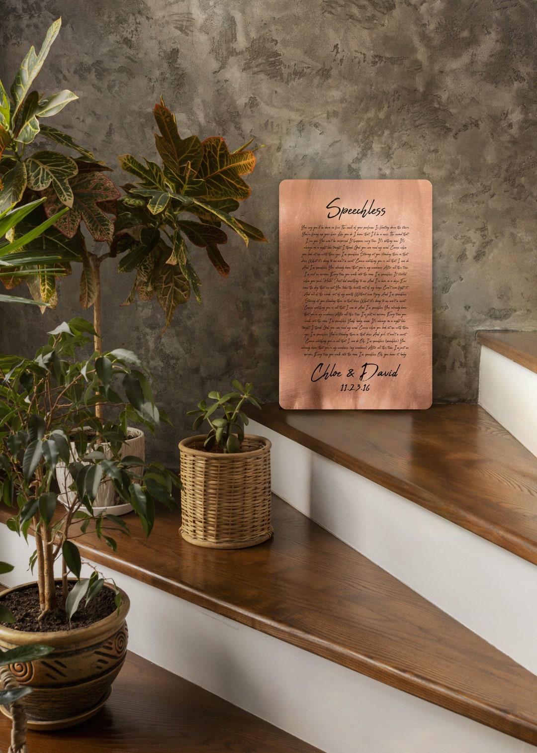 Copper Anniversary Gift, Custom Song Lyrics, 7th Anniversary Sign, Gift ...