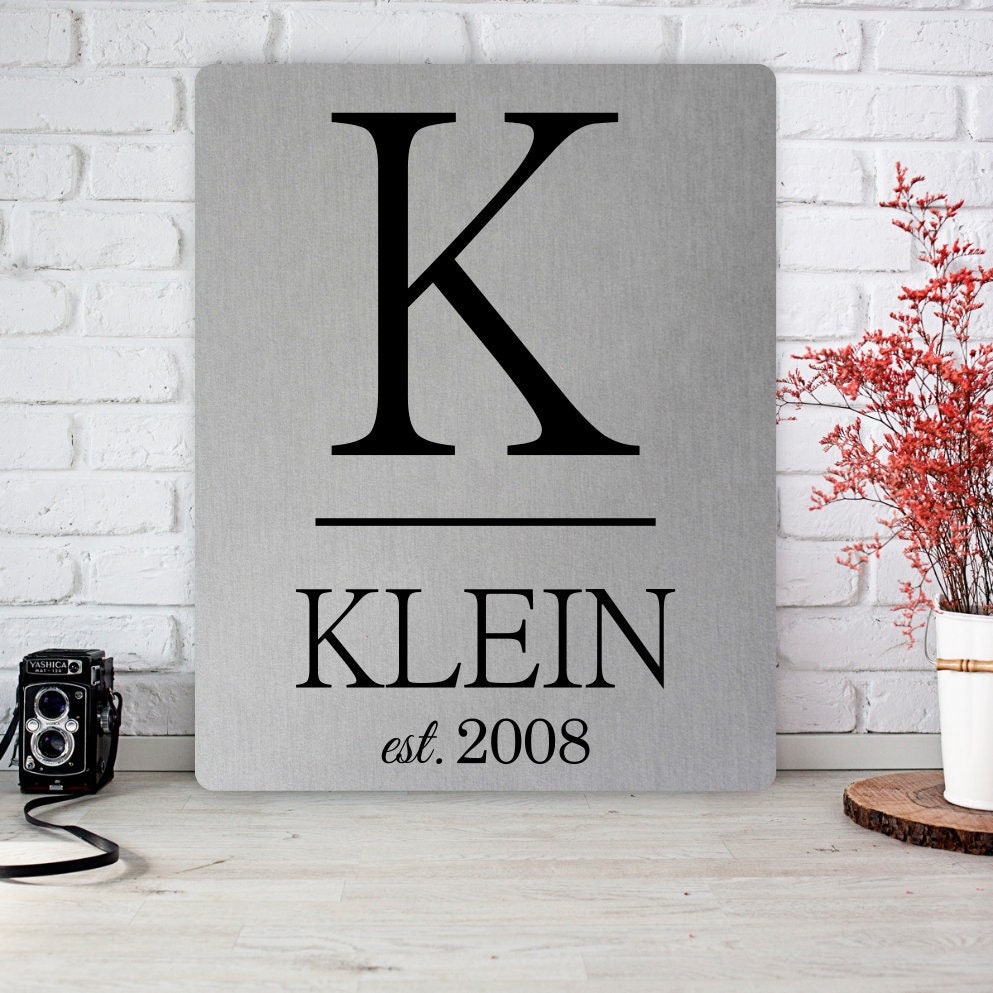 Family Name Tin Last Name Initial Sign Metal Art Print | Etsy