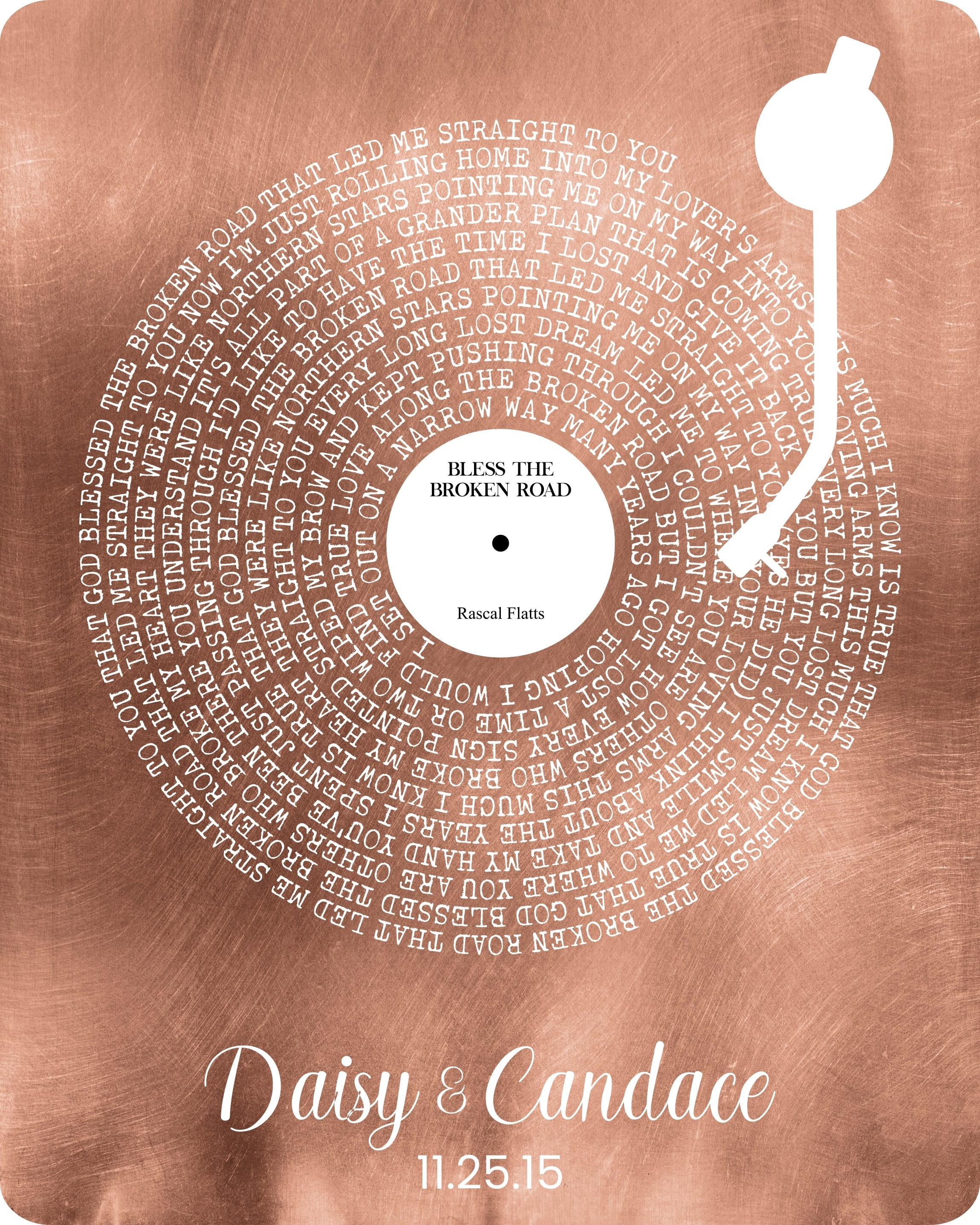 Custom Song Lyrics on Vinyl Record Personalized Song Lyrics | Etsy