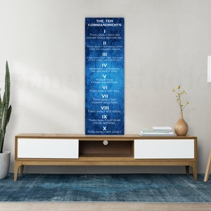 Ten Commandments Metal Wall Art: Sapphire Blue Scripture, Pastor Gift ...