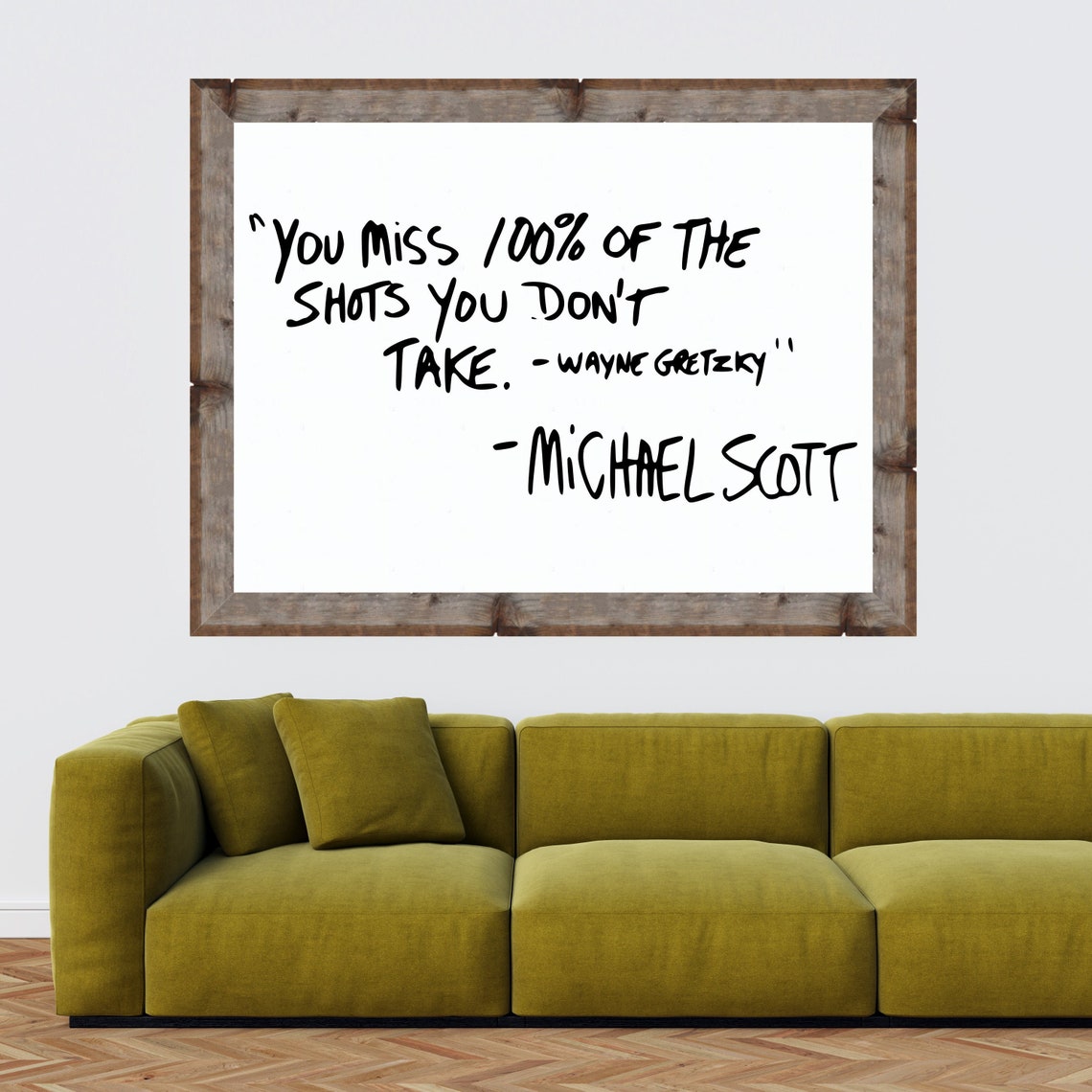 Michael Scott Wayne Gretzky Quote Barnwood Frame You Miss | Etsy