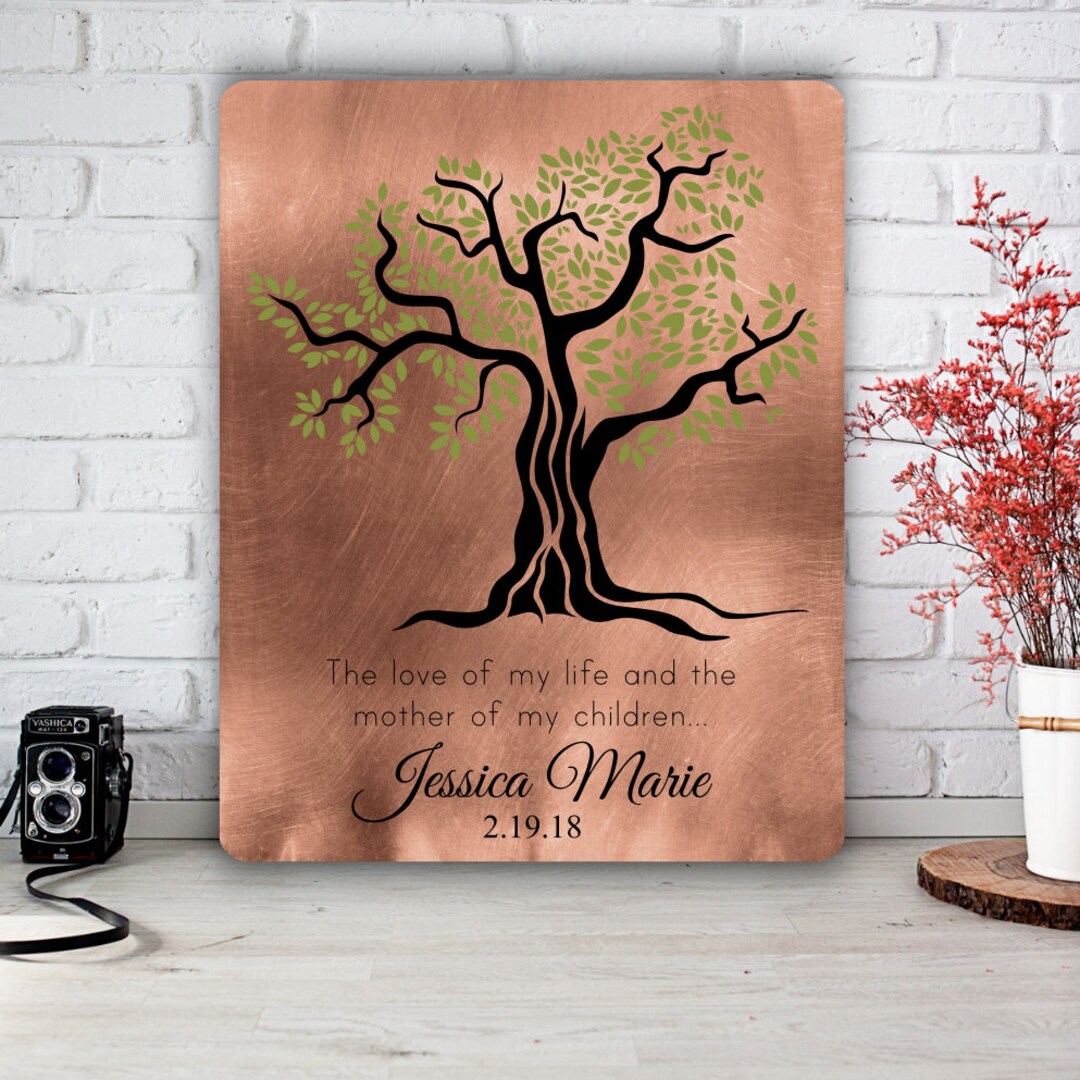 Personalized Wedding Olive Tree Print, Metal Art, Anniversary Plaque ...