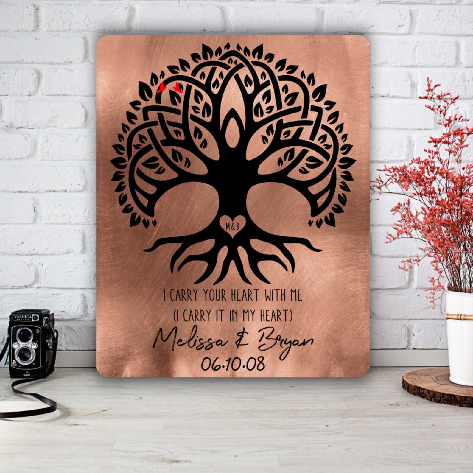 Copper Tree of Life, 7 Year Anniversary Print, Seven Year Gift, Couple ...