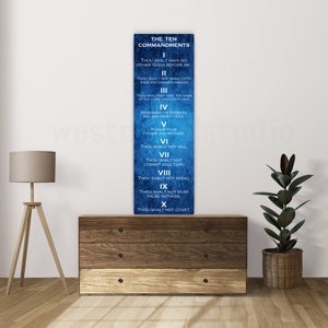 Ten Commandments Metal Wall Art: Sapphire Blue Scripture - Etsy