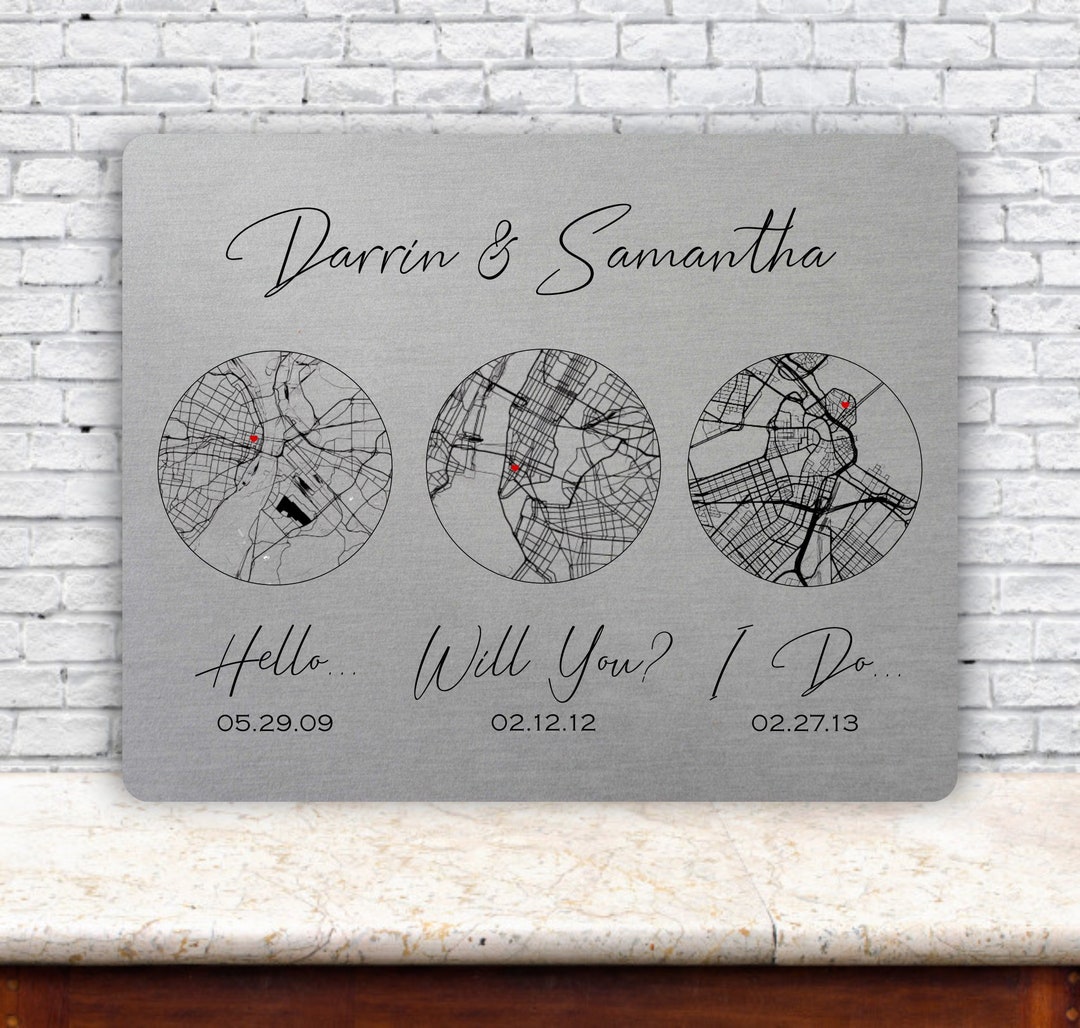 Personalized 10th Anniversary Sign, Aluminum Anniversary Gift, Custom ...