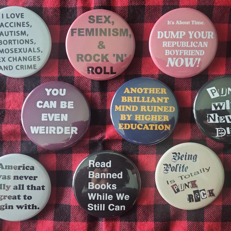 Emo Button Pin - Etsy