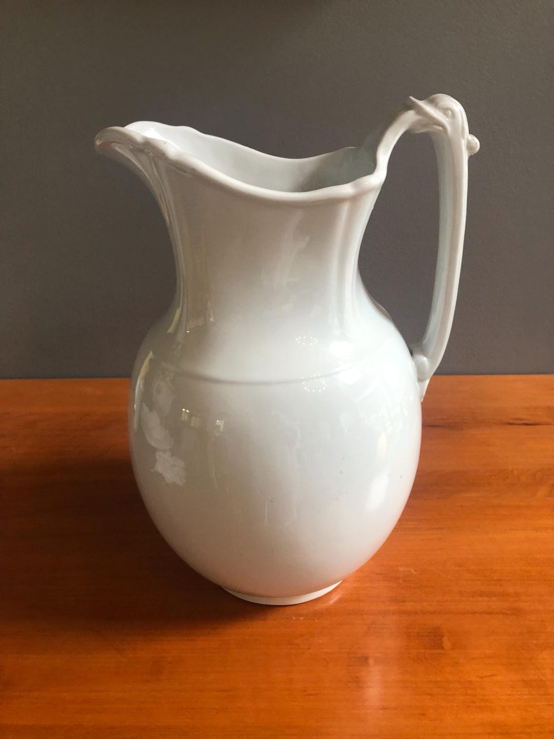Antique White Ironstone Ewer/water Pitcher, Victory Shape, John Edwards ...
