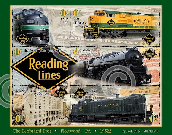 Railroad Series Reading Railroad ArtistampsCinderella | Etsy