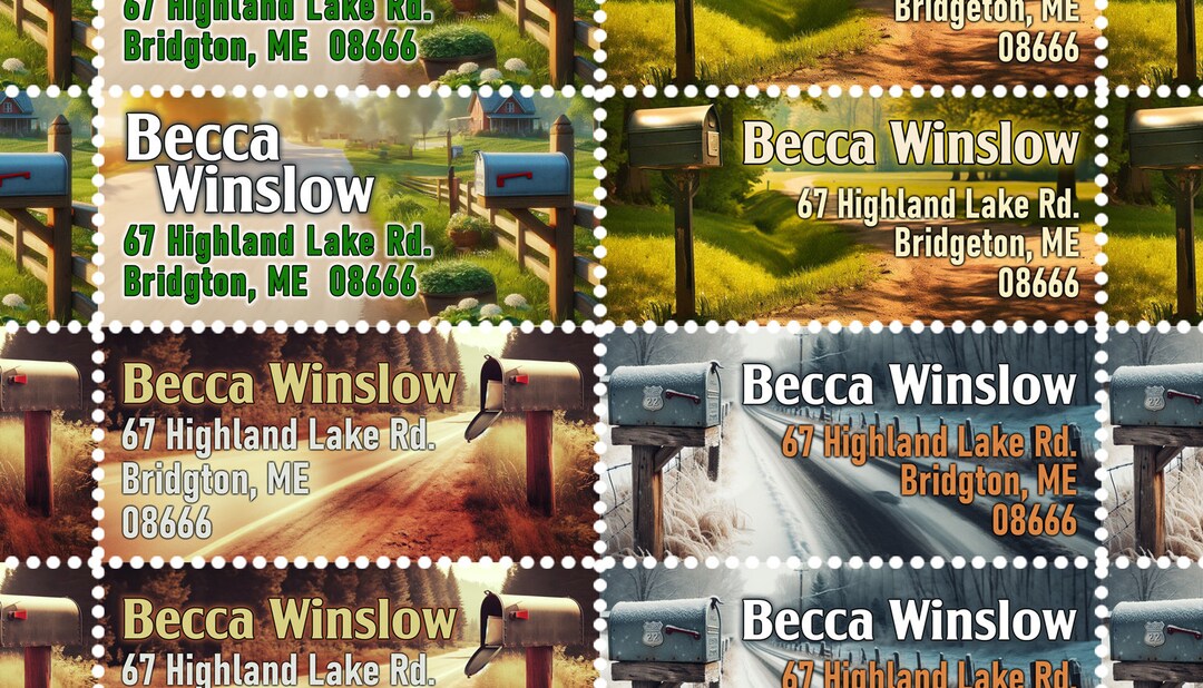 Snail Mail in Every Season! - Custom Return Address Labels - Gummed and ...