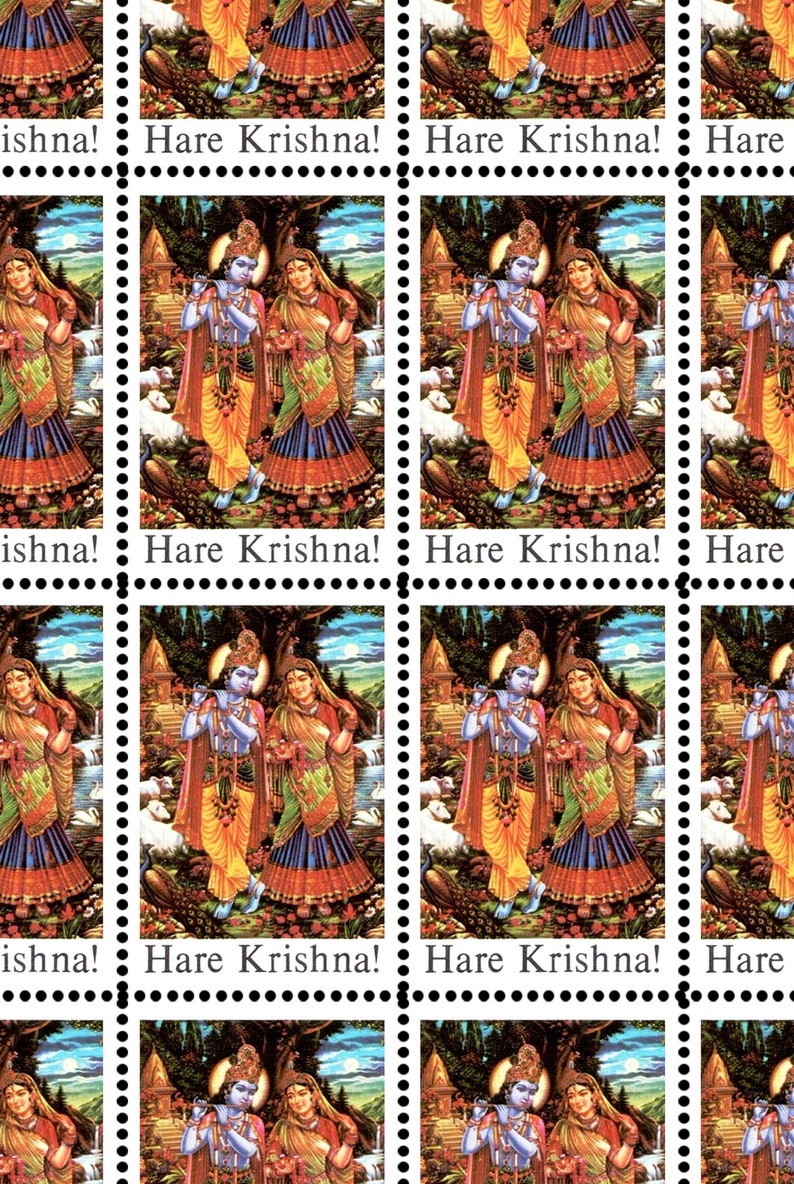 Hare Krishna! - Reproduction of the Vintage Poster Stamp - Artistamps ...