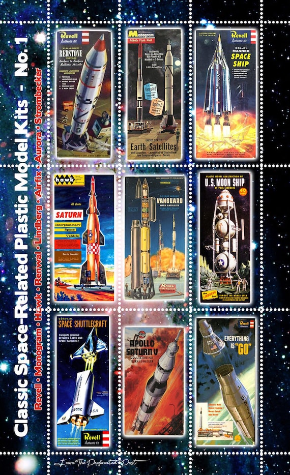Vintage Plastic Model Box Art Space no. 1 artistamps - Etsy