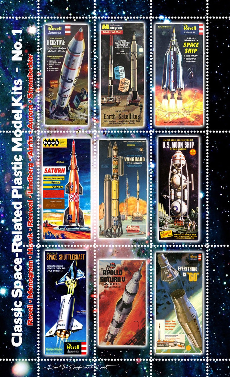 Vintage Plastic Model Box Art Space no. 1 artistamps - Etsy