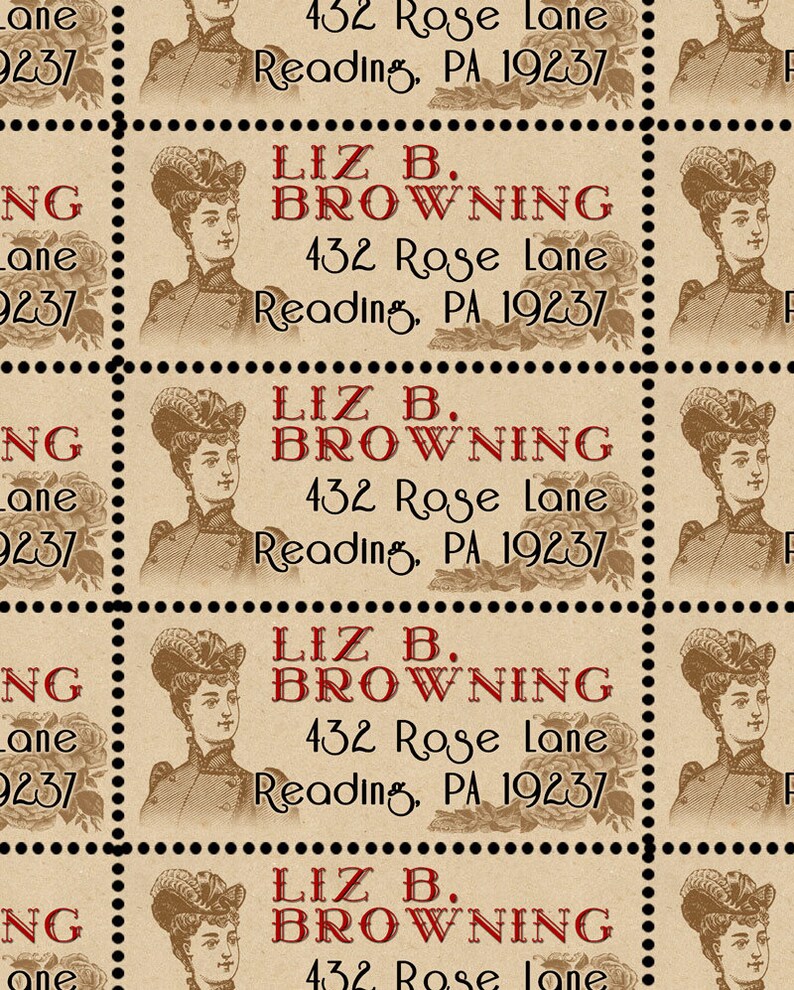 Custom Return Address Labels - Victorian - Gummed and Perforated Like ...