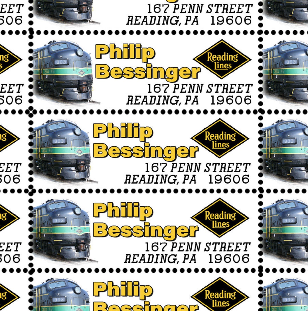 Custom Return Address Labels - Reading Railroad - Reading Lines ...