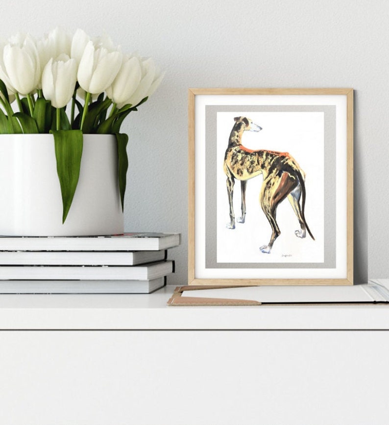 Brindle Greyhound Art Print Abstract Galgo Espanol Painting - Etsy