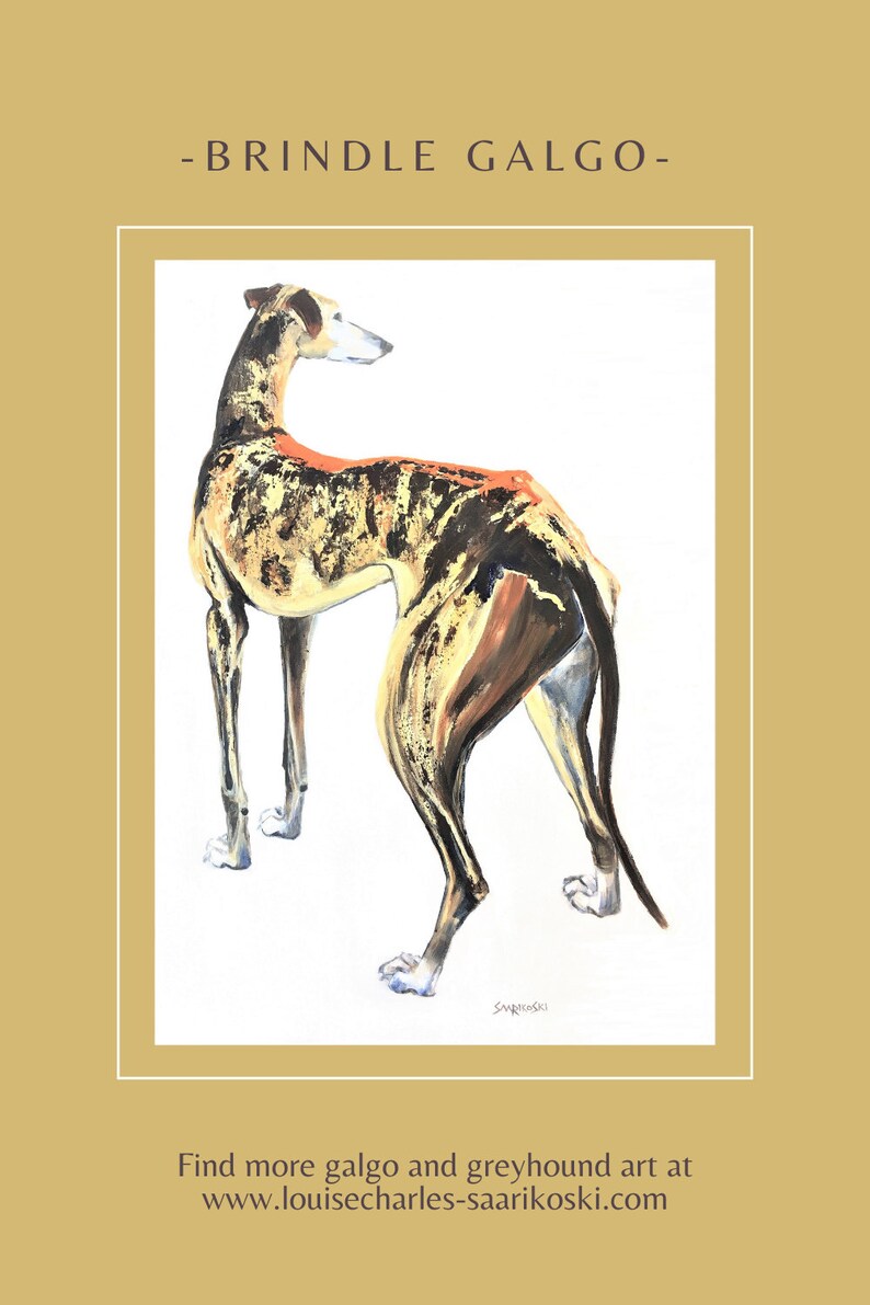Brindle Greyhound Art Print Abstract Galgo Espanol Painting - Etsy