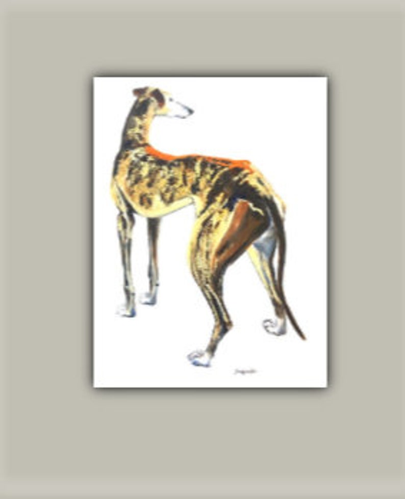 Brindle Greyhound Art Print Abstract Galgo Espanol Painting - Etsy