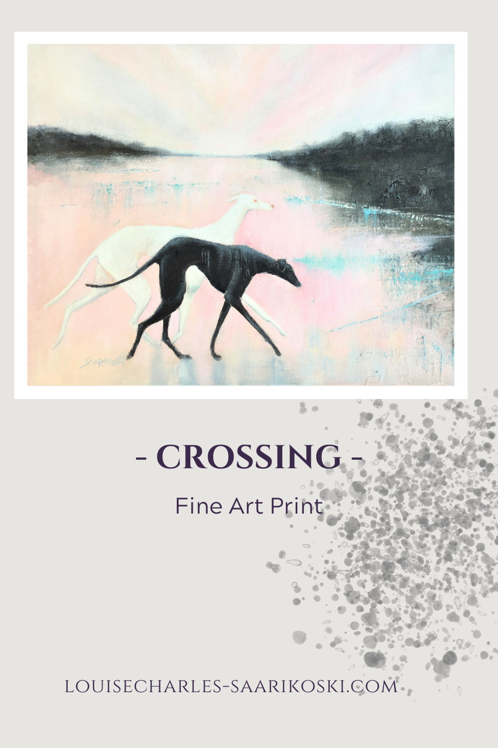 Two Greyhounds in a Landscape Giclée Print: Galgo Espanol Expressive ...