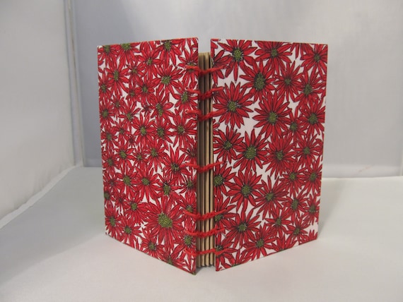 Red Daisy Coptic Stitch Book - Etsy