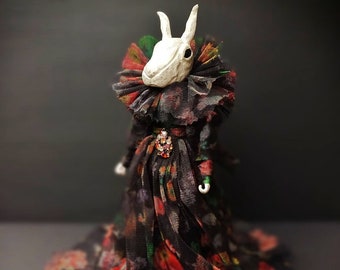 Bunny Rabbit Plush With Dress and Hat, Wizard Bunny, Stuffed Animal ...