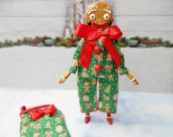 Gingerbread Man Poseable Art Doll, Christmas Decor, Spooky Christmas - Etsy