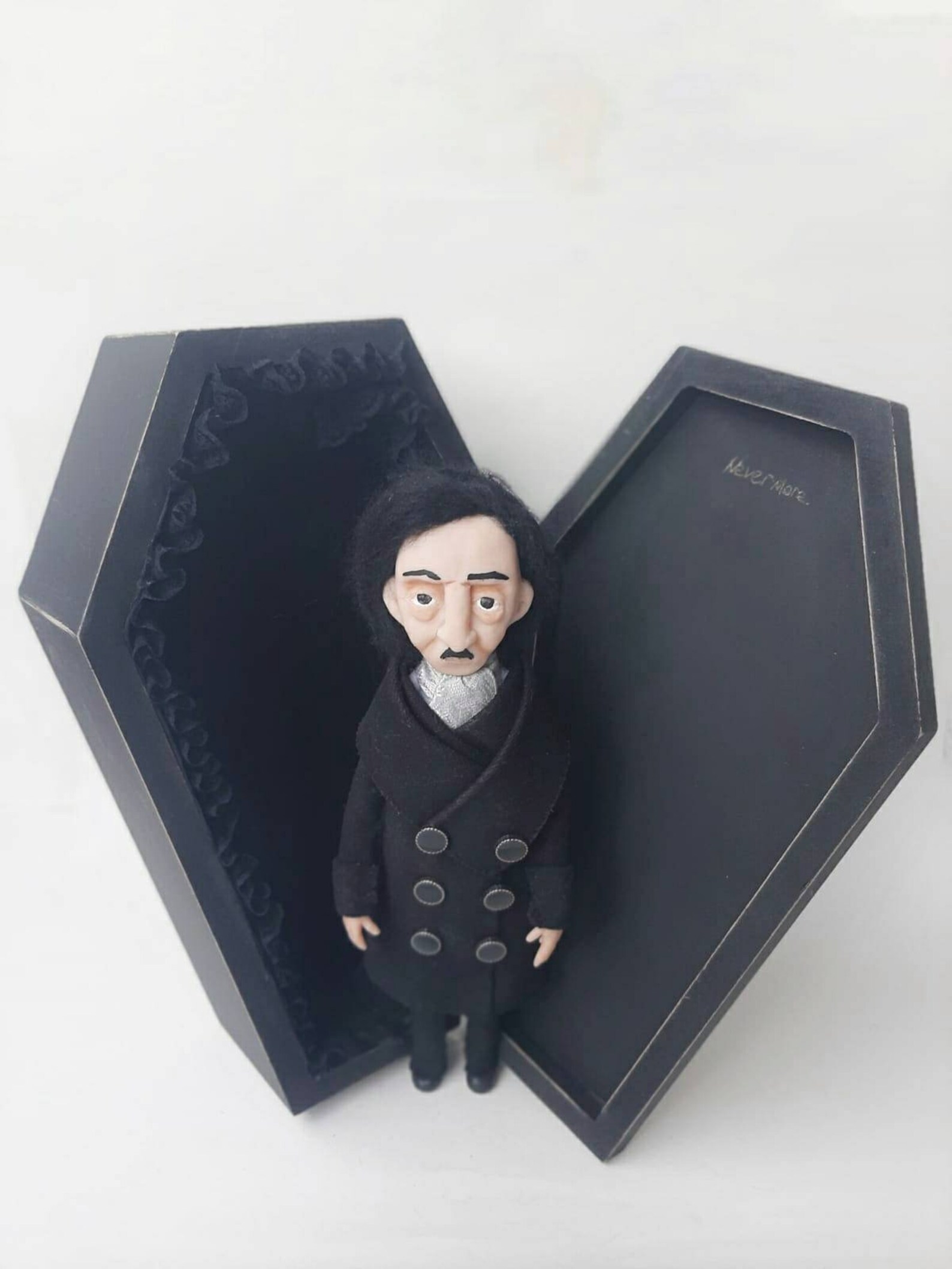 Edgar Allan Poe Gothic Art Doll Spooky Decor Coffin Art - Etsy