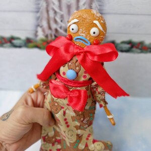 Gingerbread Man Poseable Art Doll, Christmas Decor, Spooky Christmas - Etsy