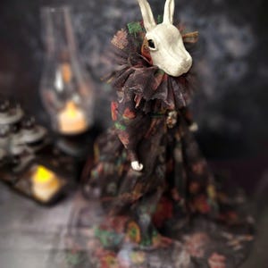 Gothic Rabbit Art Doll – Whimsical Bunny Figurine | Handcrafted Gothic ...