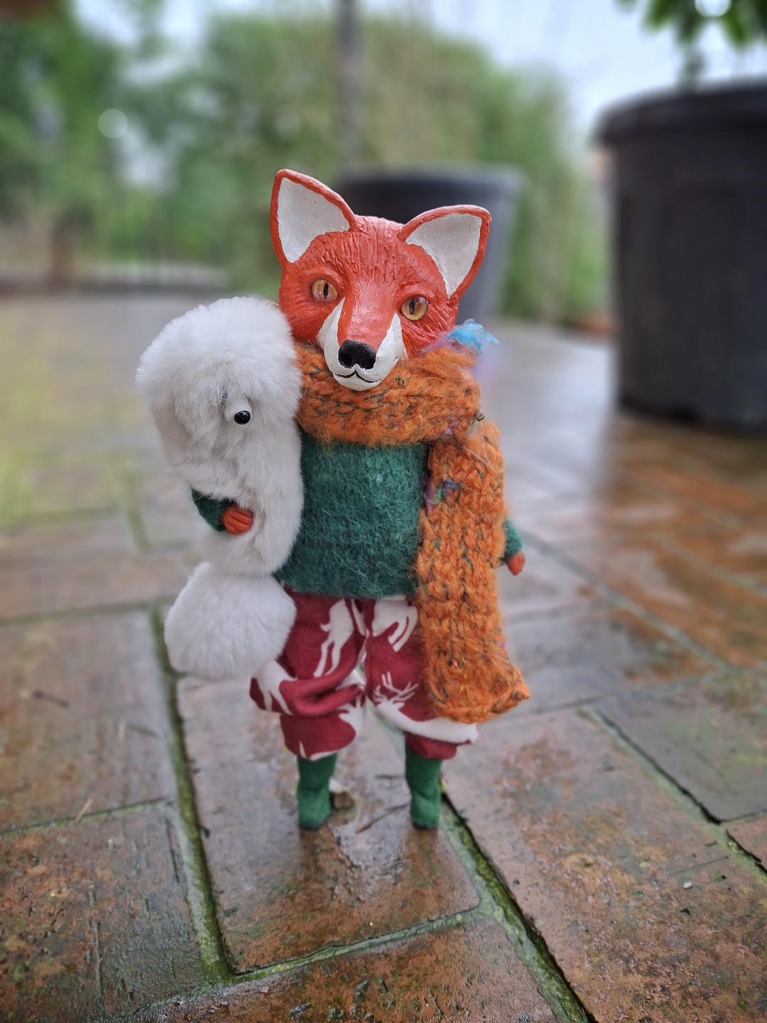 Handcrafted Poseable Fox Sculpture: Woodland Creature Art Doll for ...