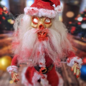 Eerie Santa Claus Figurine: Haunting Christmas Decor, Spooky Holiday ...