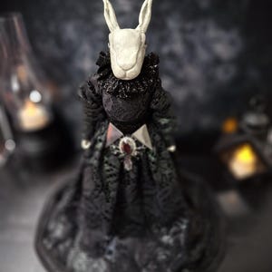 Gothic Rabbit Art Doll – Whimsical Bunny Figurine | Handcrafted Gothic ...