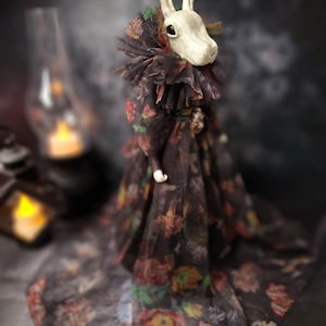 Gothic Rabbit Art Doll – Whimsical Bunny Figurine | Handcrafted Gothic ...