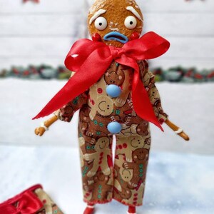 Gingerbread Man Poseable Art Doll, Christmas Decor, Spooky Christmas - Etsy