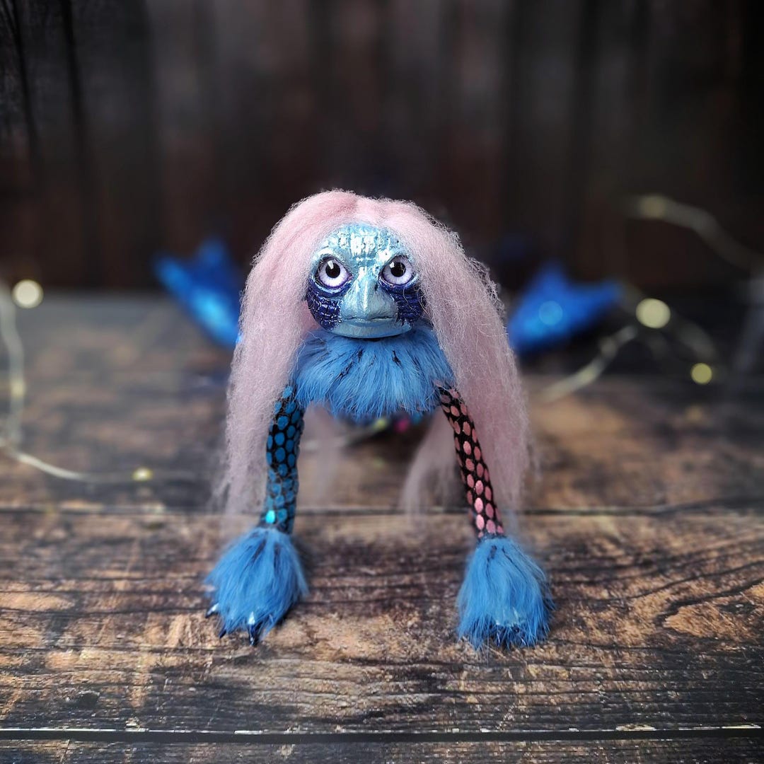 Amabie Yokai Art Doll - Handmade Japanese Mythical Creature - Etsy
