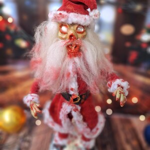 Eerie Santa Claus Figurine: Haunting Christmas Decor, Spooky Holiday ...
