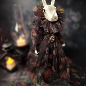 Gothic Rabbit Art Doll – Whimsical Bunny Figurine | Handcrafted Gothic ...