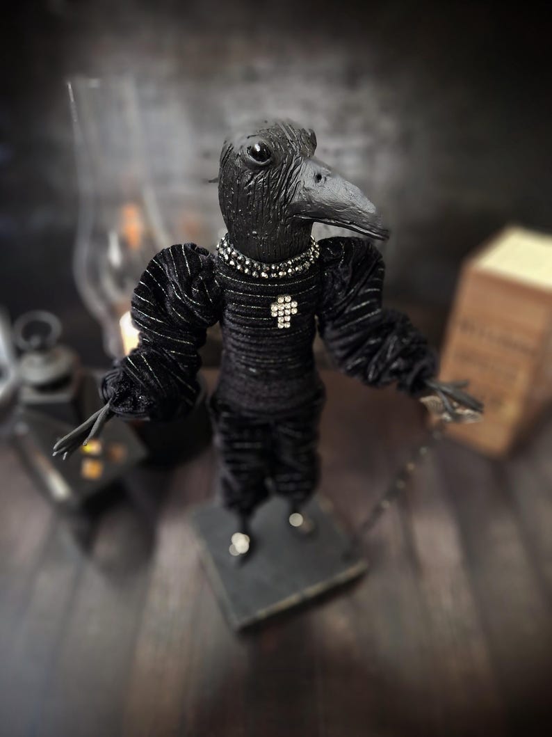 Whimsical Crow Gothic Art Doll - Dark Home Decor - Etsy